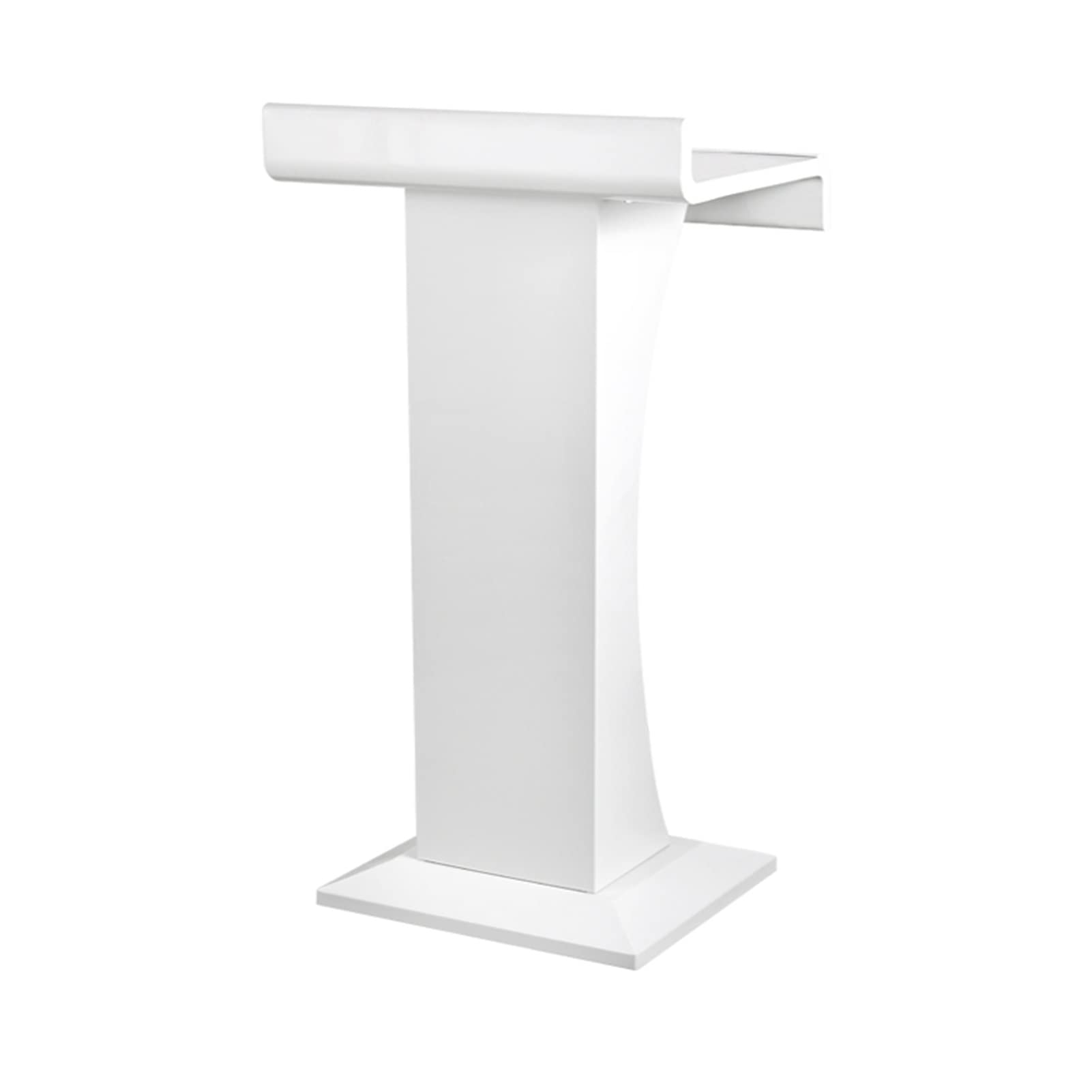 Buy White Podium Lecture Presentation Stand, Metal Lectern Pulpit with ...