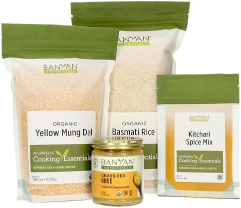 Amazon.com: Banyan Botanicals Kitchari Kit – 有機黃 Mung Dal、Basmati 米 ...