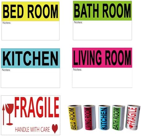 Home Moving Labels for 1 Bedroom House Apartment - 300 Count, 3 x 2 ...