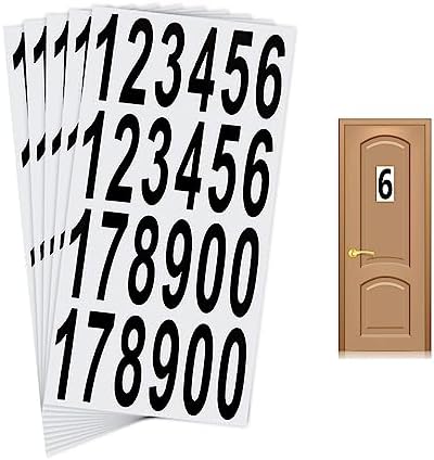 5 Sheets Black Vinyl Numbers Stickers - Self Adhesive, Waterproof Vinyl ...