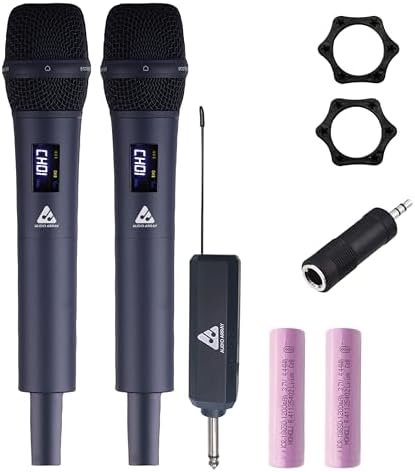 DIGIMORE Dual UHF Wireless Microphone for Singing | 8Hrs Battery ...