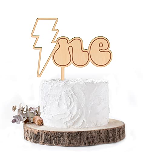 Amazon.com: Lightning Bolt One Cake Topper - Retro Cake Topper - Boho ...