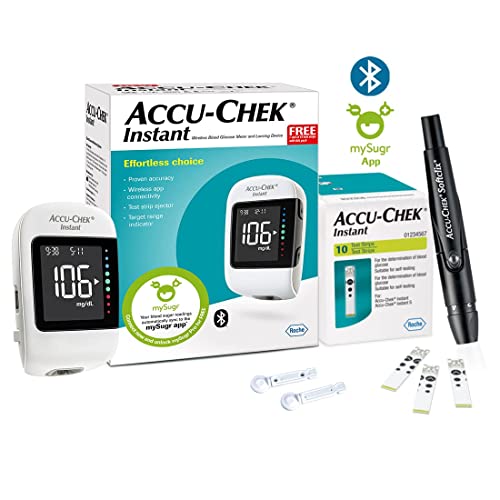 Accu-Chek Instant GlucoMeter Glucose Meter Combo Pack with Free 10 Test ...