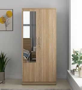 Spacewood Kosmo Carnival 2 Door Wardrobe with Mirror - Sebastian Oak ...