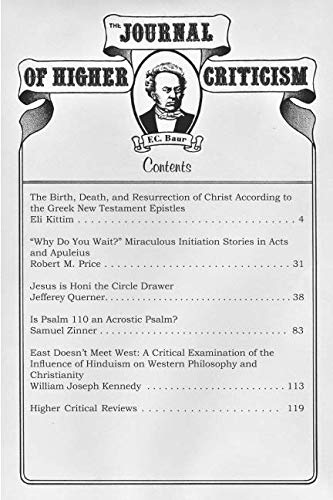 The Journal of Higher Criticism Volume 13 Number 3: Price, Robert M ...