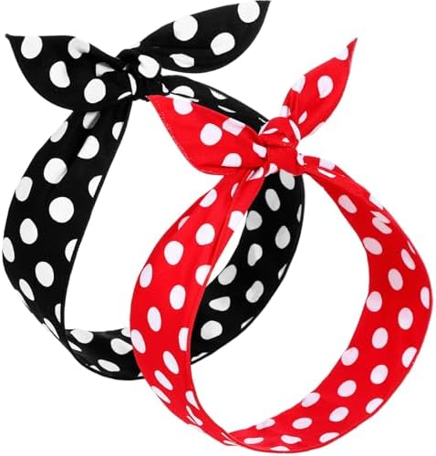 Amazon.com : Hicarer 2 Pcs Polka Dot Headbands for Women Halloween ...