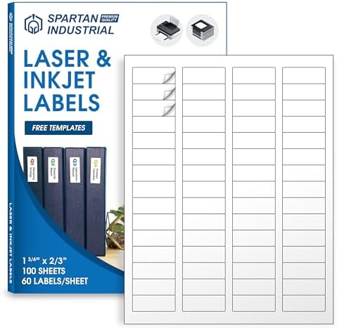 Amazon.com : Spartan Industrial Printable Laser and Inkjet Labels - 1 3 ...