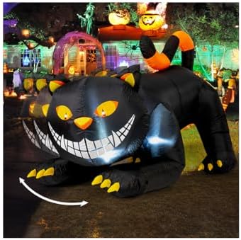 GOOSH 6 FT Halloween Inflatables Outdoor Black Cat with Shakable Head ...