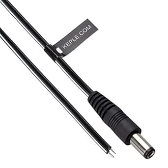DC Power Extension Cable Male 2.1mm / 5.5mm Jack Pigtails Bare Plug ...