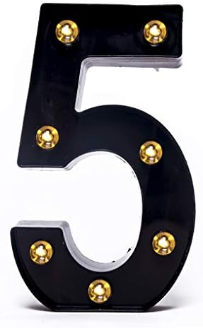 Amazon.com: OYCBUZO Light Up Black Alphabet Marquee Number Sign LED ...