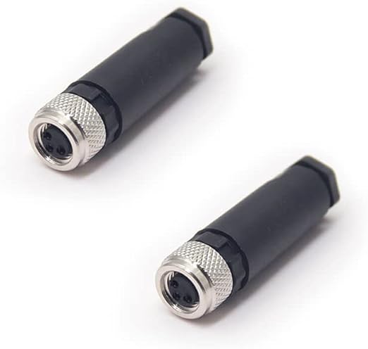 Amazon.com: 2 Pcs M8 Female Waterproof 3 Pin Connector, Field Assembly ...