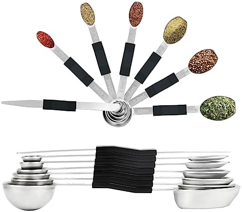 Amazon.com: Magnetic Measuring Spoons Set Dual Sided 304 Stainless ...