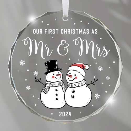 Amazon.com: Personalized Our First Christmas As Mr & Mrs Ornament Christmas 2024, Custom Choose ...