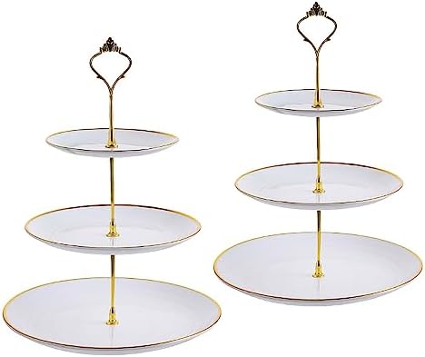 3 Tiers Cake Display Stand - 2 Pack Plastic Cup Cake Fruit Dessert ...