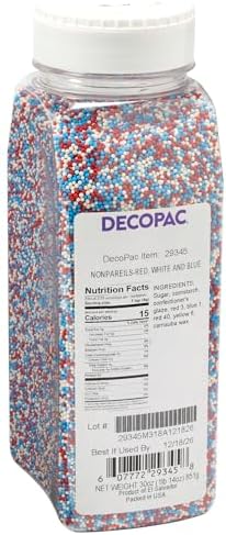 Amazon.com: DECOPAC Red, White, And Blue Nonpareils | 30oz | Fancy Cake ...