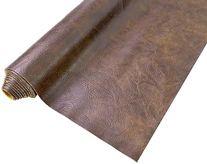 Amazon.com: 1 Yards 54" x 36" Dark Brown Faux Leather Fabric Distressed ...
