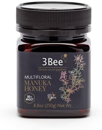 Amazon.com : 3Bee Monofloral Multifloral Manuka Honey 30+ MGO 250g : Grocery & Gourmet Food
