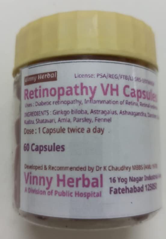 Buy Vinny Herbal Retinopathy VH Capsules 60 Caps Jar Online at Low ...