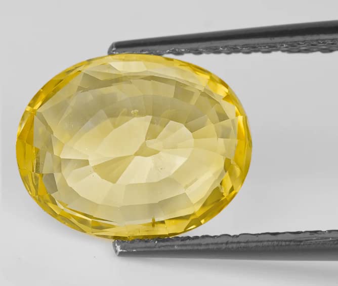 Buy Yellow Sapphire 7 Carat Pila Pukhraj Stone 7.25 Ratti Original ...