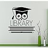 Amazon.com: Books Library Owl Wall Vinyl Decal Education School Wall ...