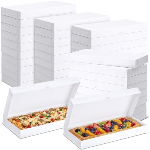Amazon.com: Jaloro 80 Pcs Pizza Boxes 14 x 7 x 1.5 Inch White Flatbread ...