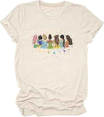 Princess Squad Group.T-Shirt Women Cute Graphic Tees Funny Casual ...