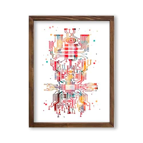 Amazon.com: Circuit Board Watercolor Art Print Computer Science Wall ...