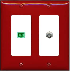 Amazon.com: RiteAV 1 Port SC-APC Fiber Simplex Coax Cable TV Wall Plate ...