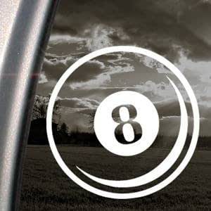 Amazon.com - Small Eight Ball White Sticker Decal Art Bumper Laptop ...