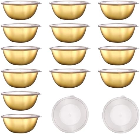 Amazon.com: 14 Pack 6.69 inches Gold Mixing Bowls with 16 Pcs Airtight ...