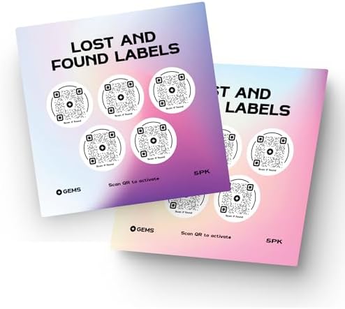 Amazon.com : Gems Lost & Found Labels - Prevent Lost Items - QR Code ...