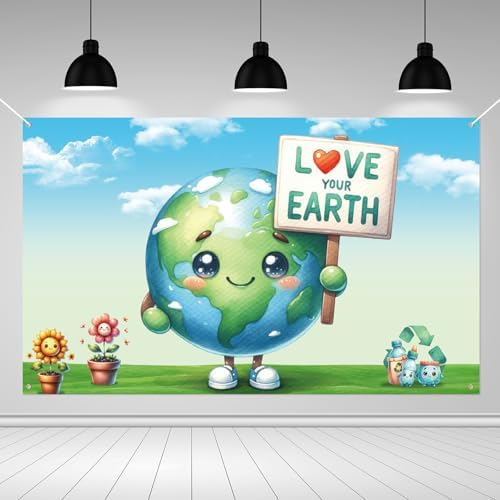 Amazon.com: Yarcooly Earth Day Decorations Environmental Backdrop Eco ...