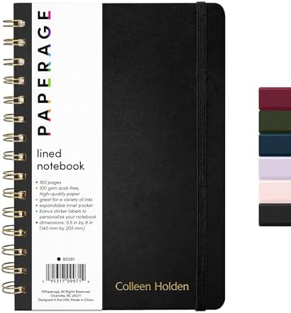Amazon.com : PAPERAGE Personalized Lined Spiral Notebook Journal for ...