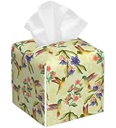 Amazon.com: Tissue Box Cover Square,Vintage Floral and Blue Bird Tissue ...