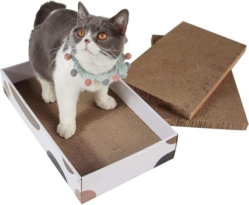 ComSaf Cat Scratcher Cardboard, 43 x 26 cm Large Size Cat Scratcher ...