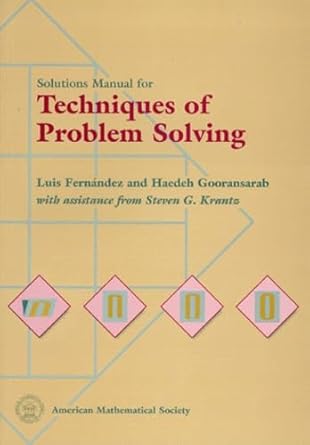 Buy Solution Manual for Techniques of Problem Solving Book Online at ...