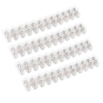 4 Pack 3A Electrical Connector Blocks 3 Amp 12 Way White Terminal Block ...