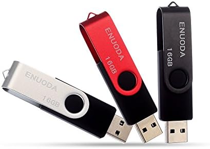ENUODA 16GB Memory Stick 3 Pack USB 2.0 Flash Drive Swivel Design Pen ...