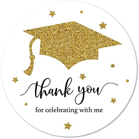 Amazon.com : Blue Black Graduation Thank You Stickers, Congrats Grad ...