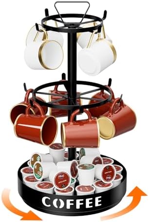 Amazon.com - RCHYFEED Coffee Mug Holder Mug Tree Stand, Rotatable Metal ...