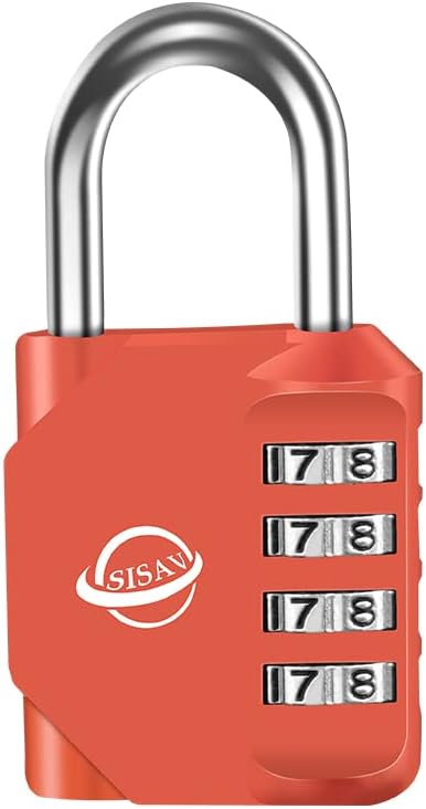 SISAV Combination Lock 4 Digit Outdoor Combination Padlock for School ...