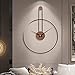 YISITEONE Medium Decorative Wall Clock for Living Room,Metal & Walnut ...