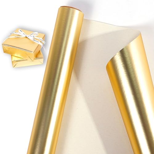 Amazon.com: RUSPEPA Blue Metallic Wrapping Paper - Solid Color Matte ...