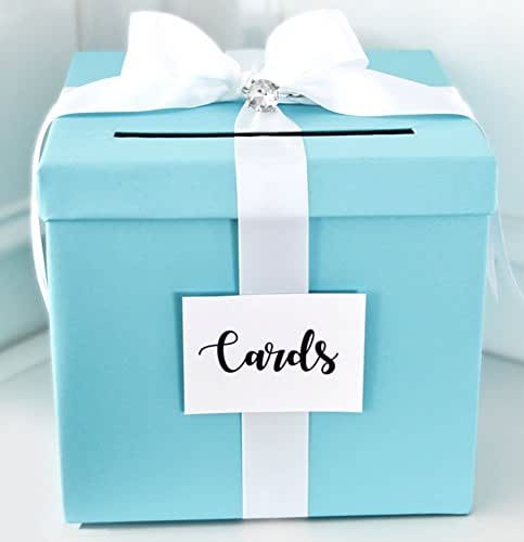 Amazon.com: Wedding Card Box, Wedding Card Money Gift Box, Blue with ...