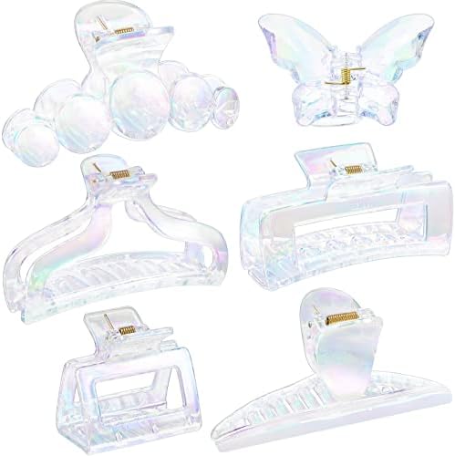 Amazon.com: Juexica 6 Pieces Hair Clips, Clear Claw Clips for Hair ...