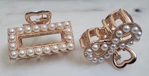 Truvic Hair Accessories, Metal Pearl Design Hair Clutchers For Women in ...