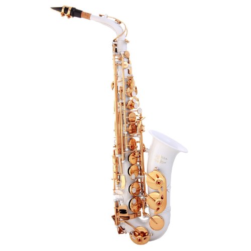 Snapklik.com : Glory White Laquer E Flat Alto Saxophone