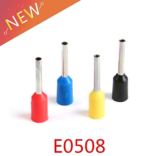 Onvas 100pcs E0508 Tubular Wire Cold Pressure Connector Electrical Terminals Cable Crimps Wire ...