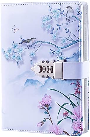 NectaRoy Lock Journal Lockable Diary, PU Leather Cover Writing Notebook ...