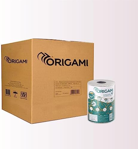 Origami 2 Ply Kitchen Tissue Paper Roll pack of 1 x 16 in a Carton 300 ...